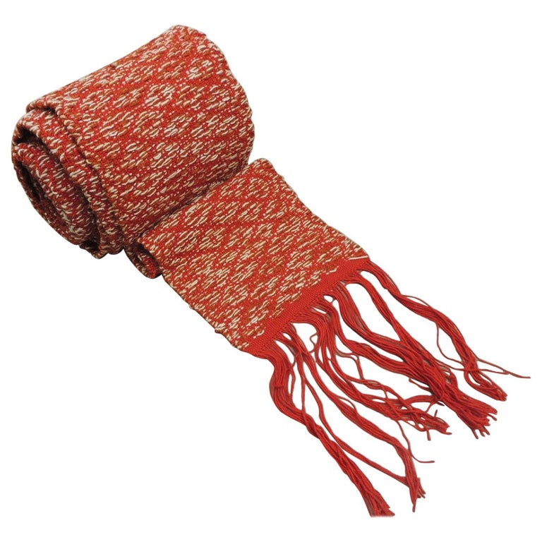 Vintage Roll of Red and White Woven Turkish Sash For Sale at 1stDibs
