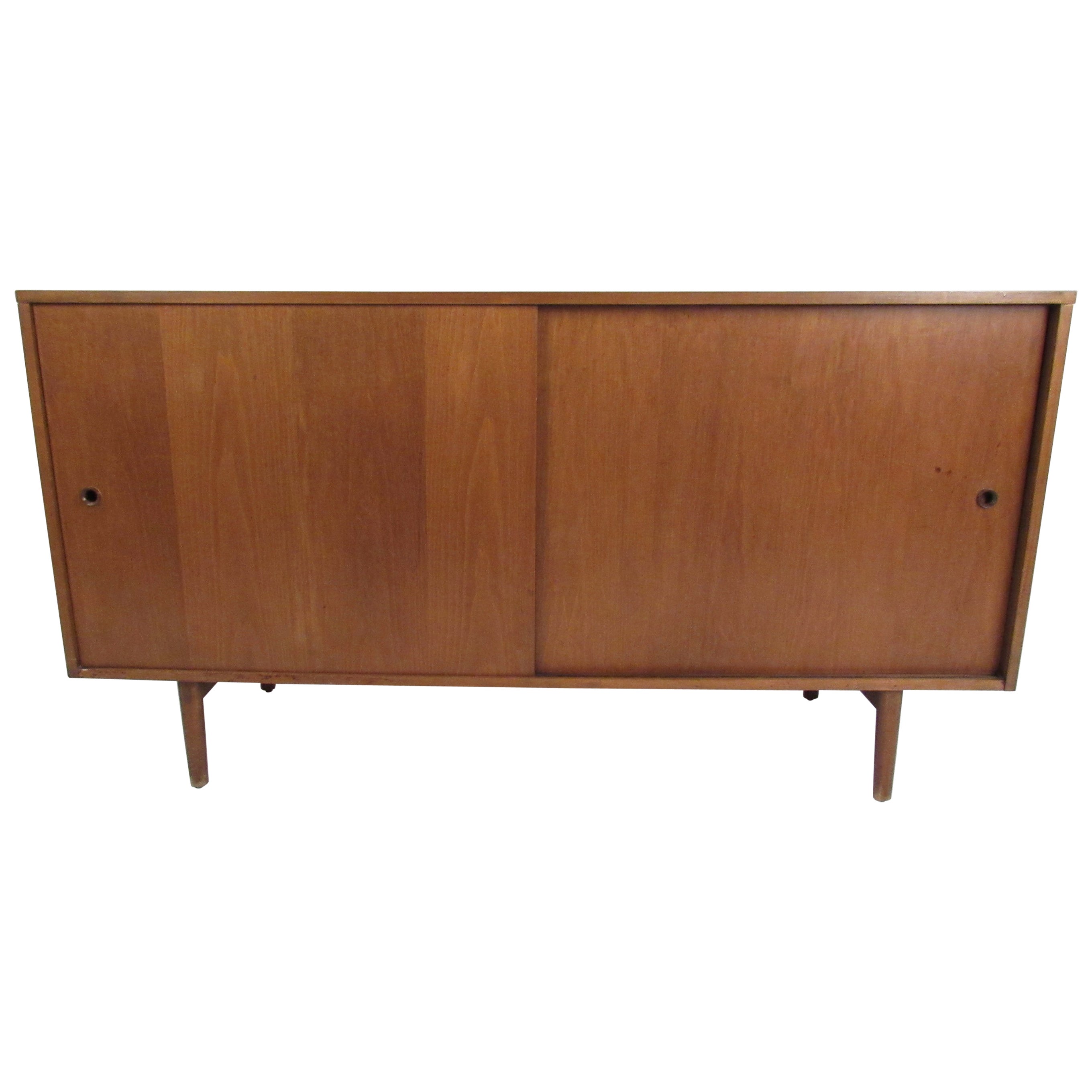 Mid-Century Modern Sliding Door Cabinet at 1stDibs
