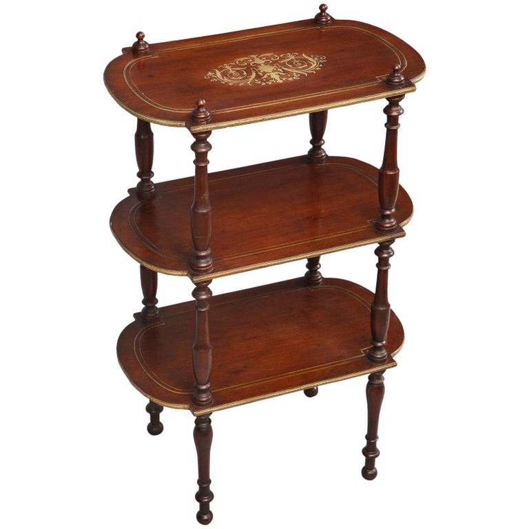 Napoleon III Brass Inlaid Mahogany Stand For Sale at 1stDibs