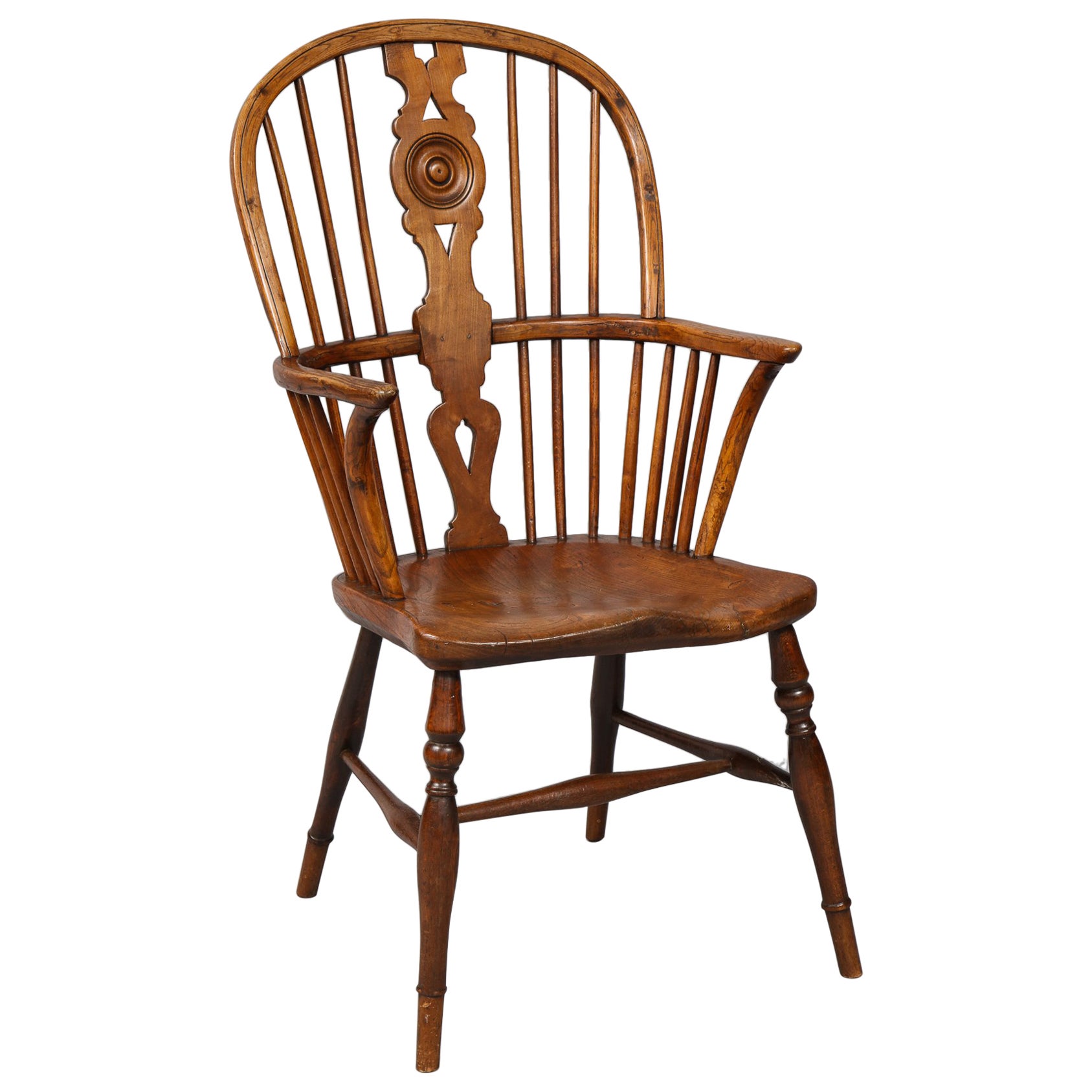 Unusual Paint Decorated Windsor Writing Armchair, Mid-19th Century, MA ...