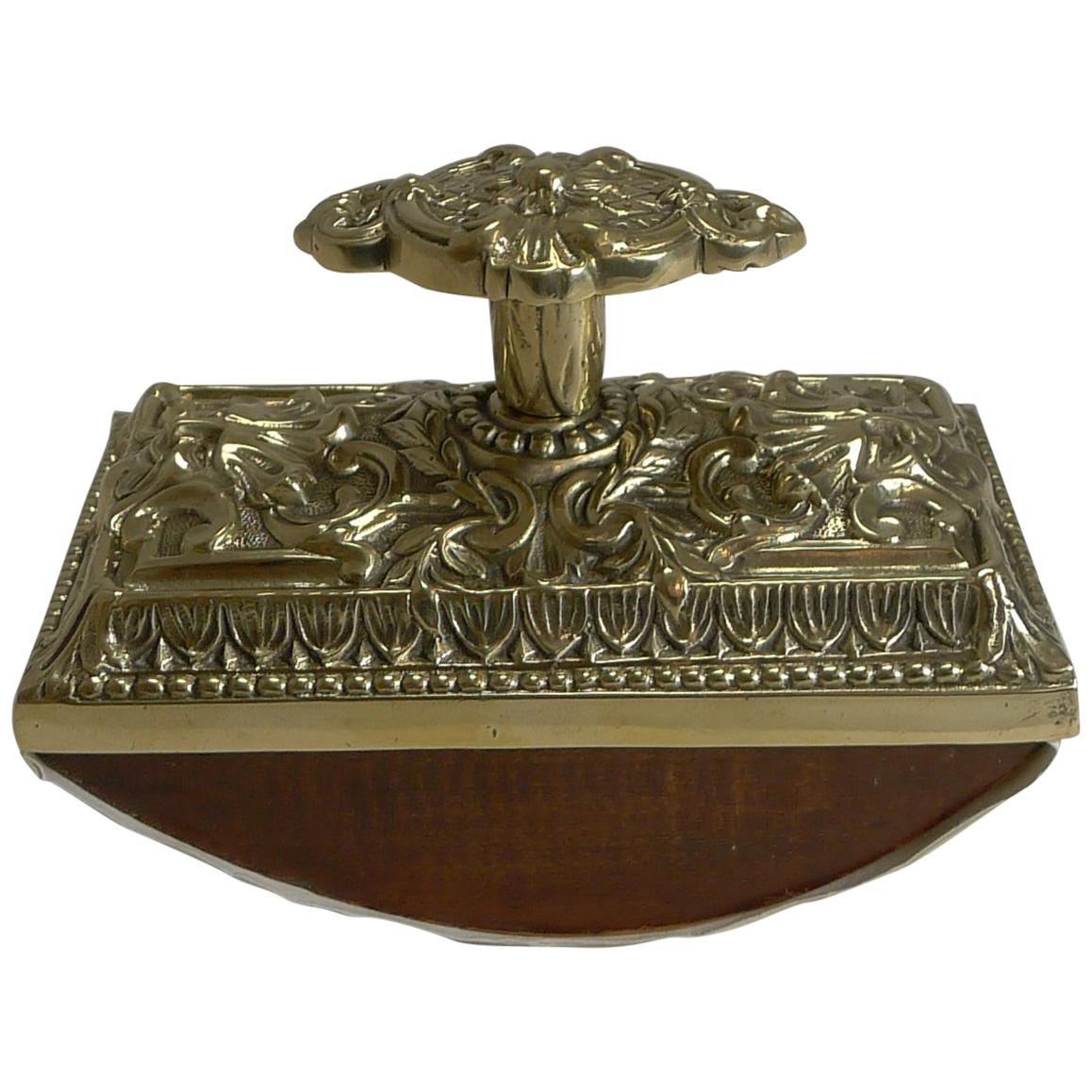 Grand Large English Cast Brass Rocking Blotter, circa 1880 at 1stDibs