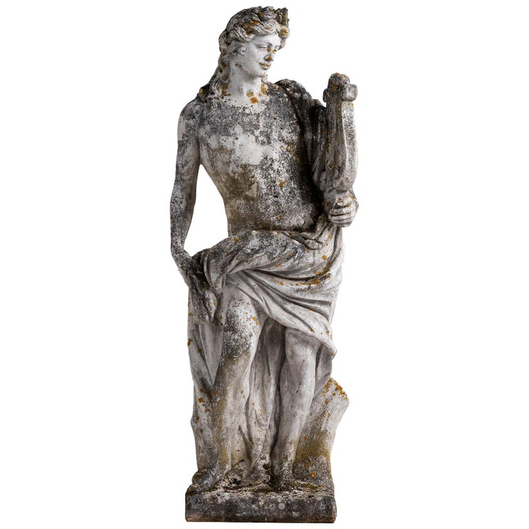 Cast Stone Garden Statue of Apollo, England, circa 1950 at 1stDibs ...