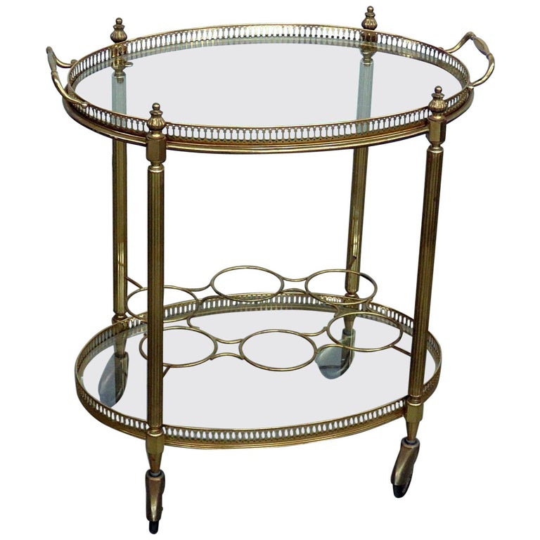Chariot de bar à 2 niveaux de style Régence italienne En vente sur 1stDibs