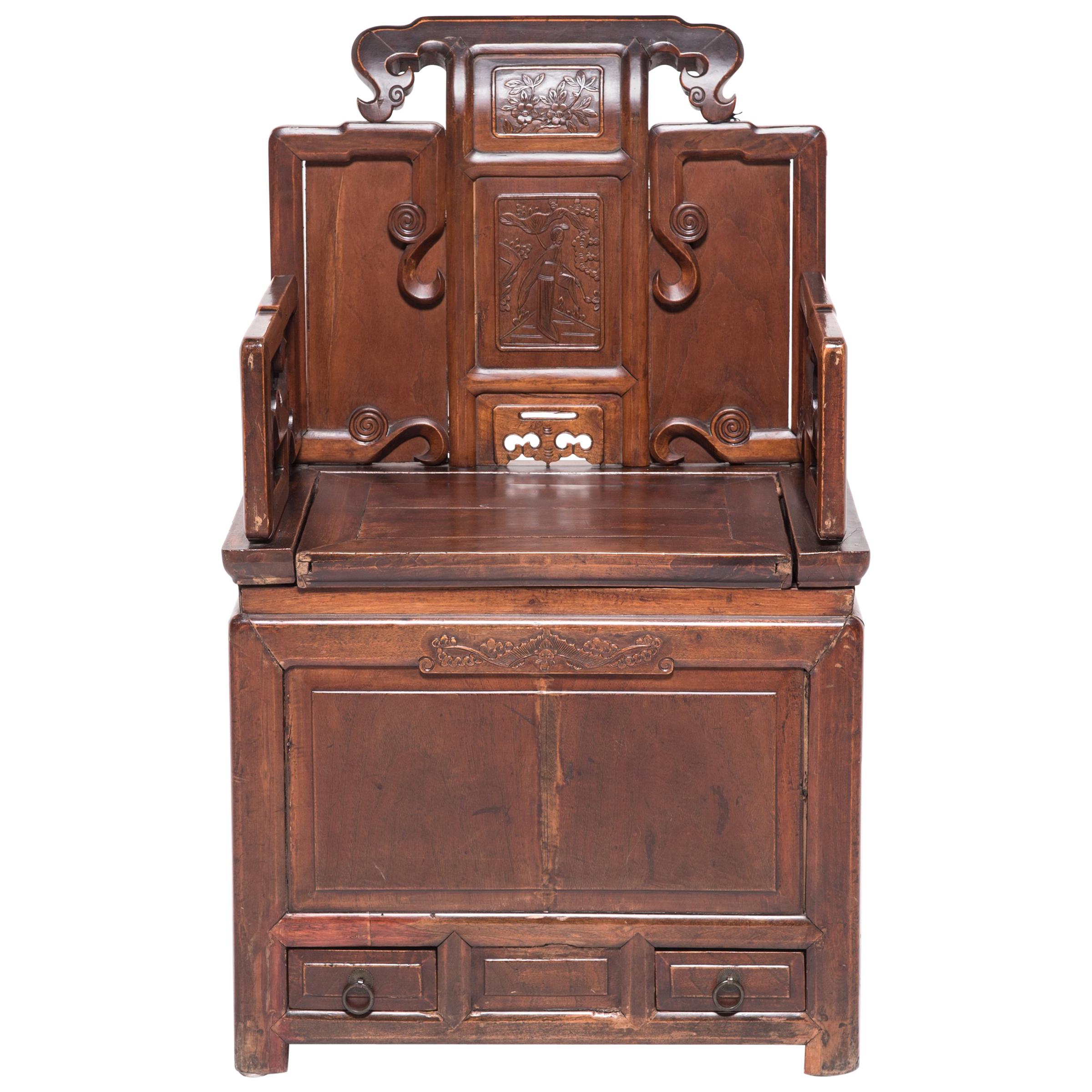 Early 20th Century Chinese Meditation Chair at 1stDibs