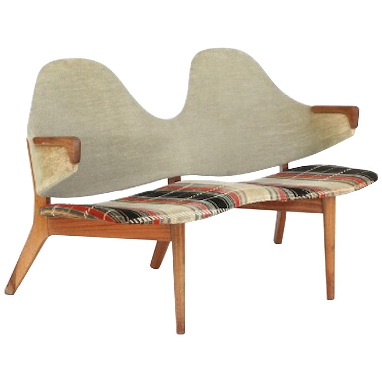 Mid-Century Modern Tea Scandinavian Two-Seat Sofa at 1stDibs