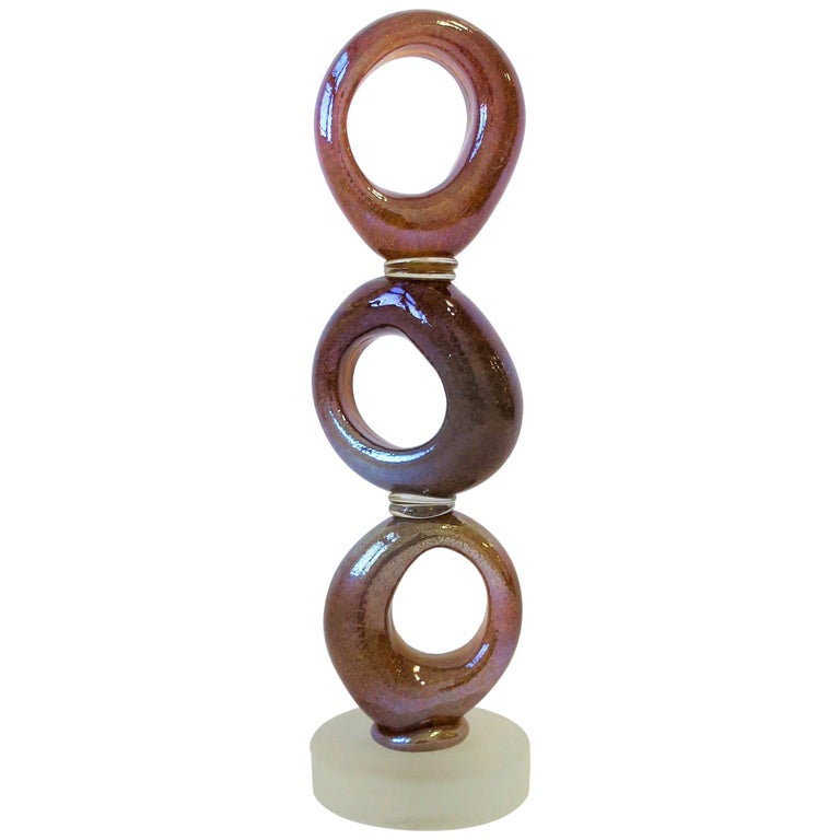 Tall Art Glass Sculpture Piece, circa 2000s at 1stDibs