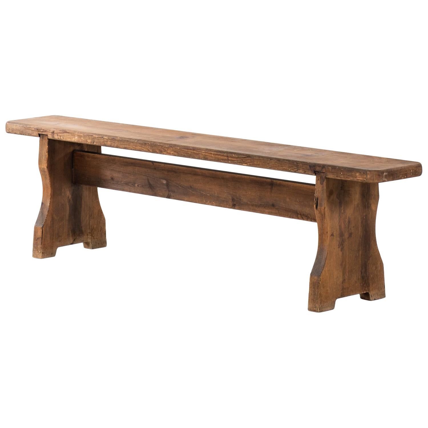 Small Swedish 20th Century Low Pine Bench For Sale at 1stDibs | small ...