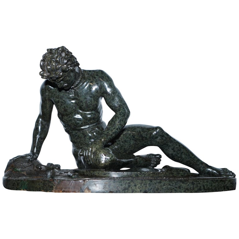 Rare Grand Tour Large Sized 19th Century Green Marble Statue of the ...