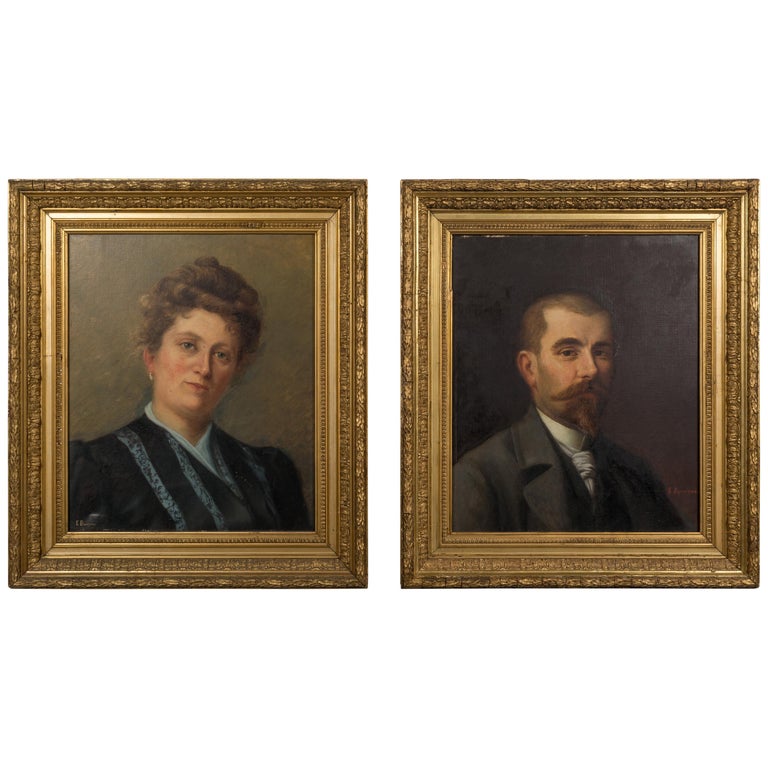 Pair of 19th Century French Portraits For Sale at 1stDibs