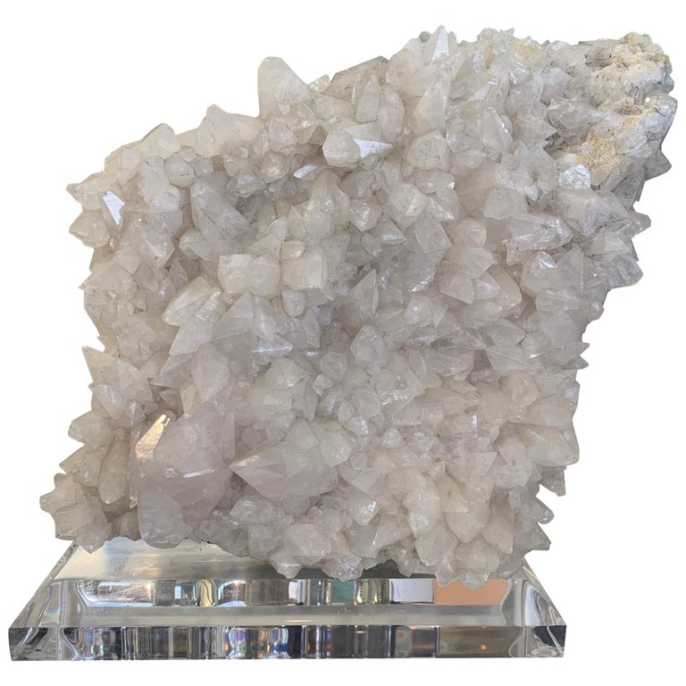 Large Quartz Crystal Specimen on Lucite Base at 1stDibs