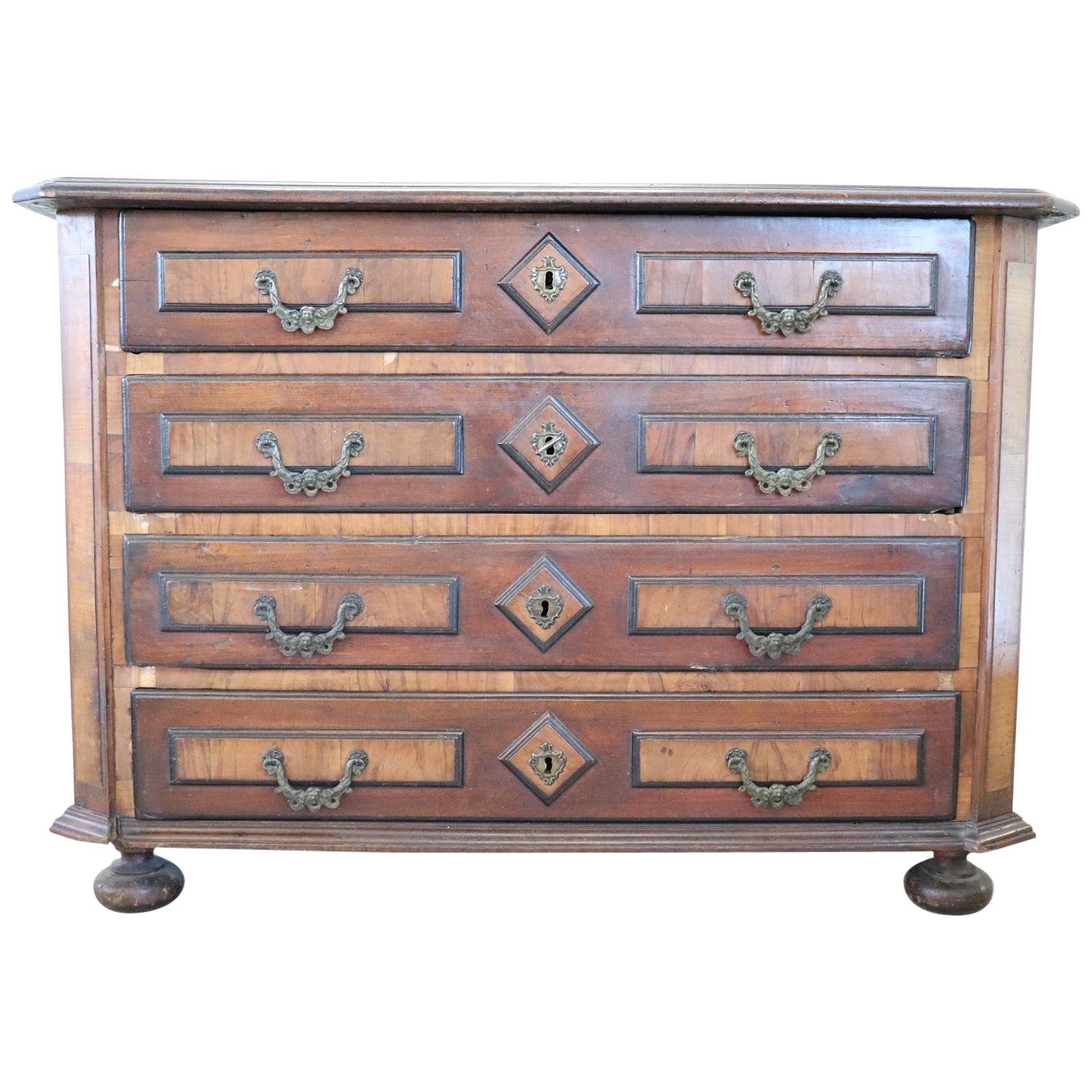 17th Century Italian Louis XIV Walnut Antique Commode or Chest of ...