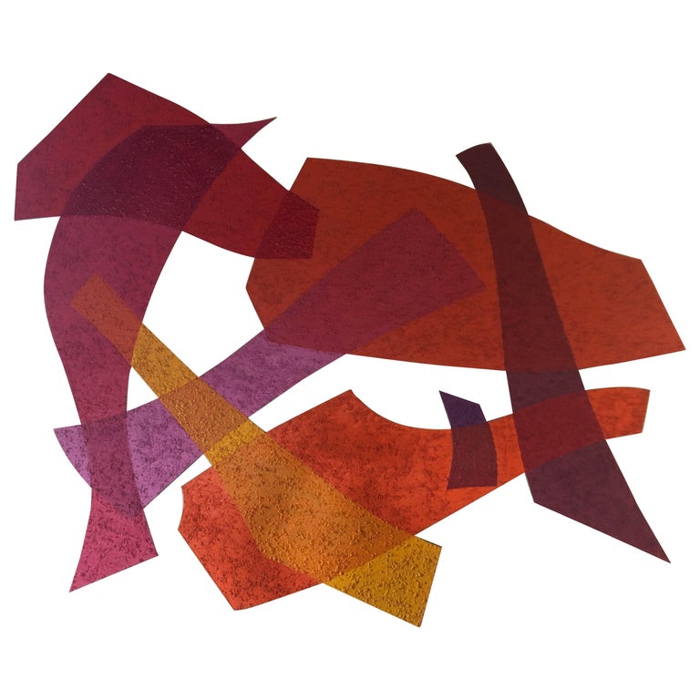 Sensational Large Abstract Cut Out Sculptural Wall Painting For Sale at ...