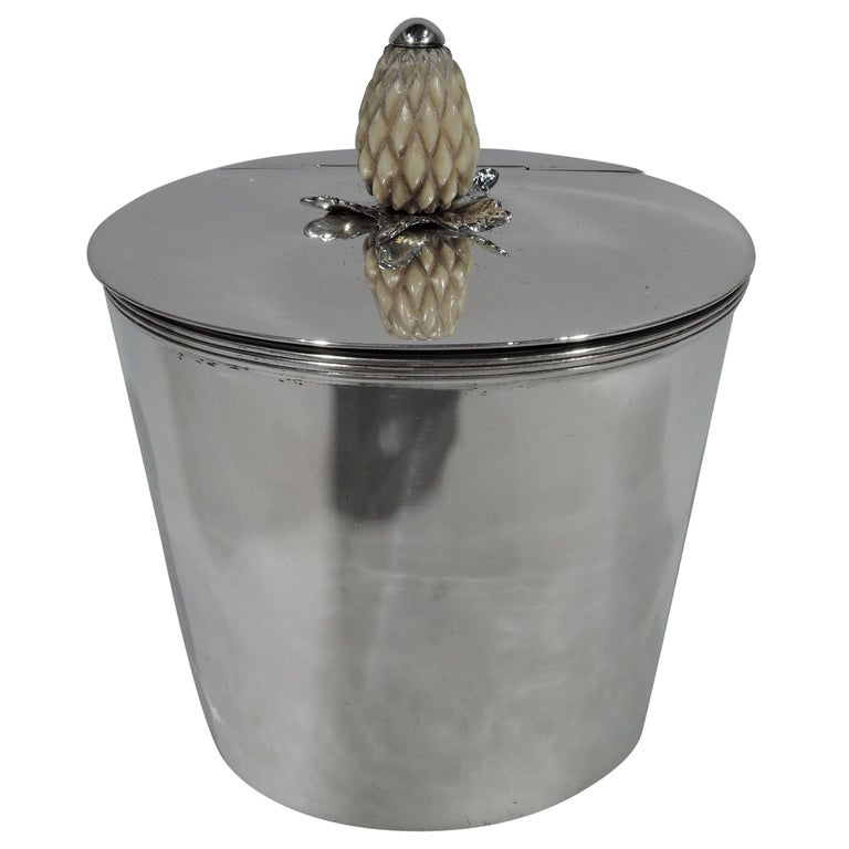 Elegant Handmade Sterling Silver Tea Caddy in Danish Modern Style For ...