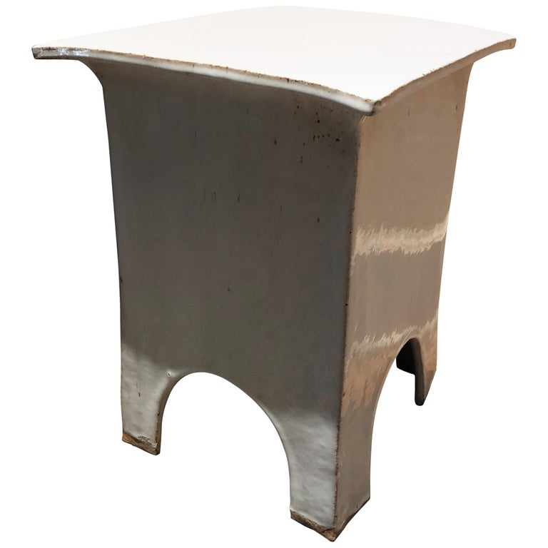 Vintage Tariki Studio Ceramic Stool End Table at 1stDibs