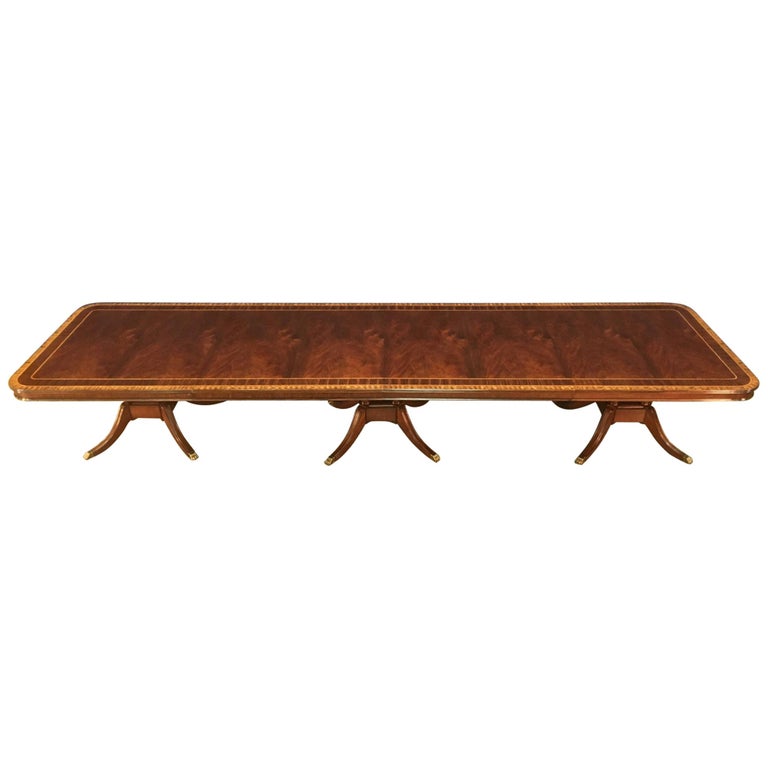 Custom Large 16 ft. Mahogany Banquet Dining Table by Leighton Hall For ...