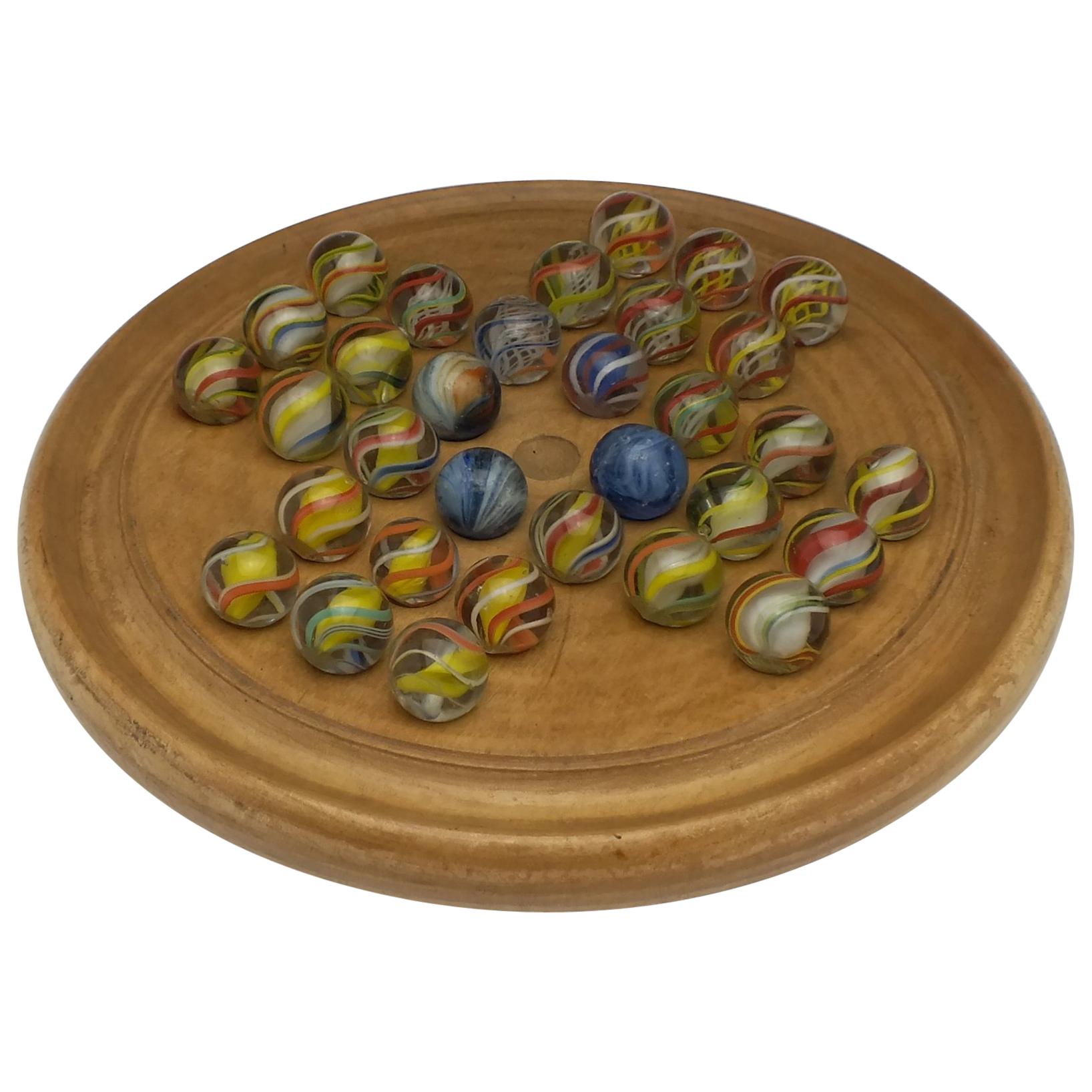 Antique Solitaire Board and 19th Century German Marbles, circa 1870 at ...