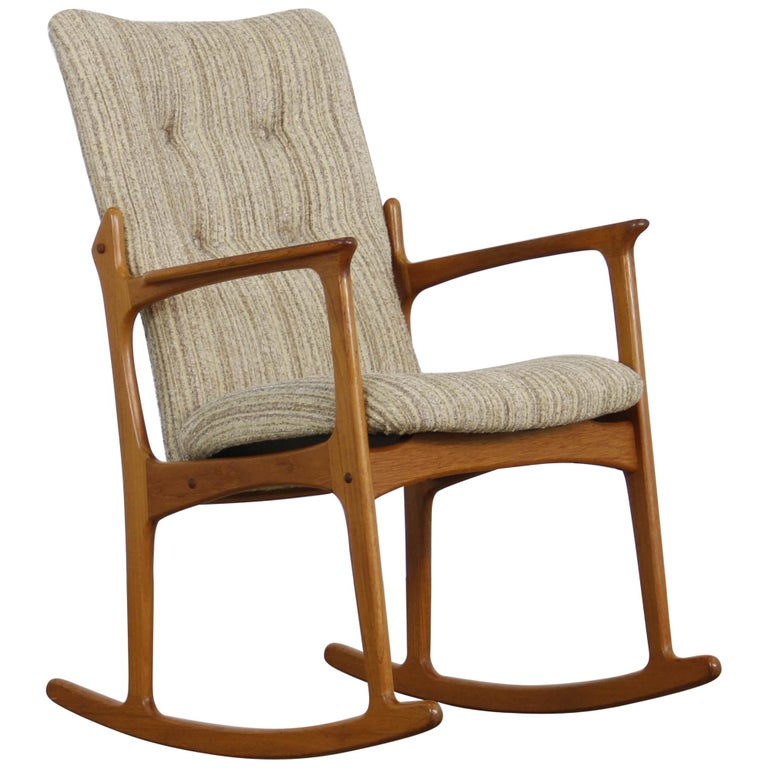 Midcentury Danish Rocking Chair in Teak by Vamdrup at 1stDibs