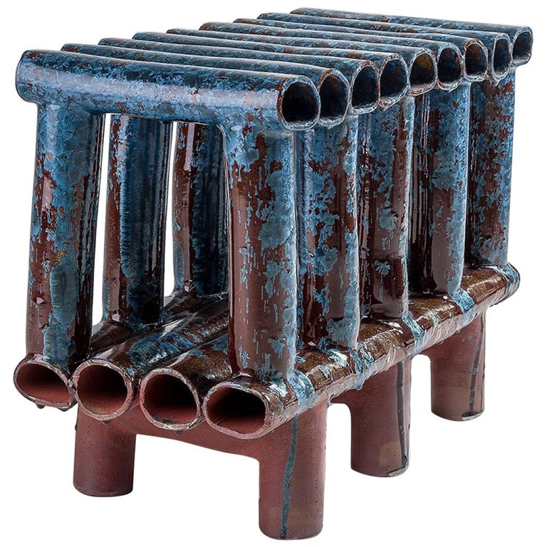 Magazine Table in Blue and Bronze Ceramic by Milan Pekar For Sale at ...
