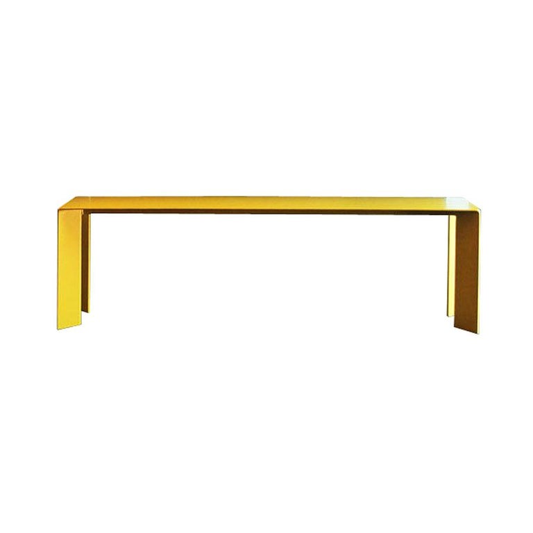 Laqué Yellow Bench in Steel For Sale at 1stDibs