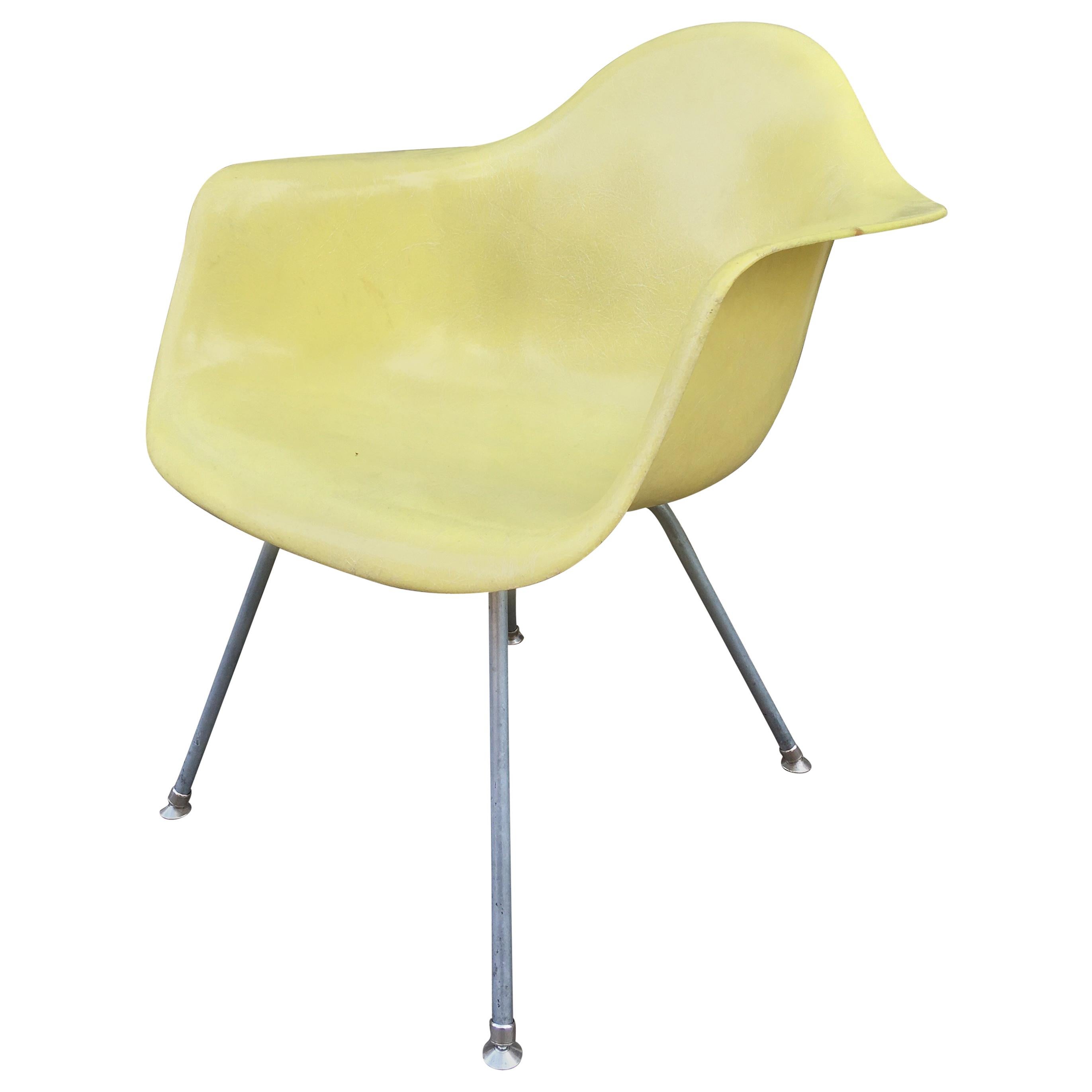 Eames DAX Shell Armshell in Yellow at 1stDibs