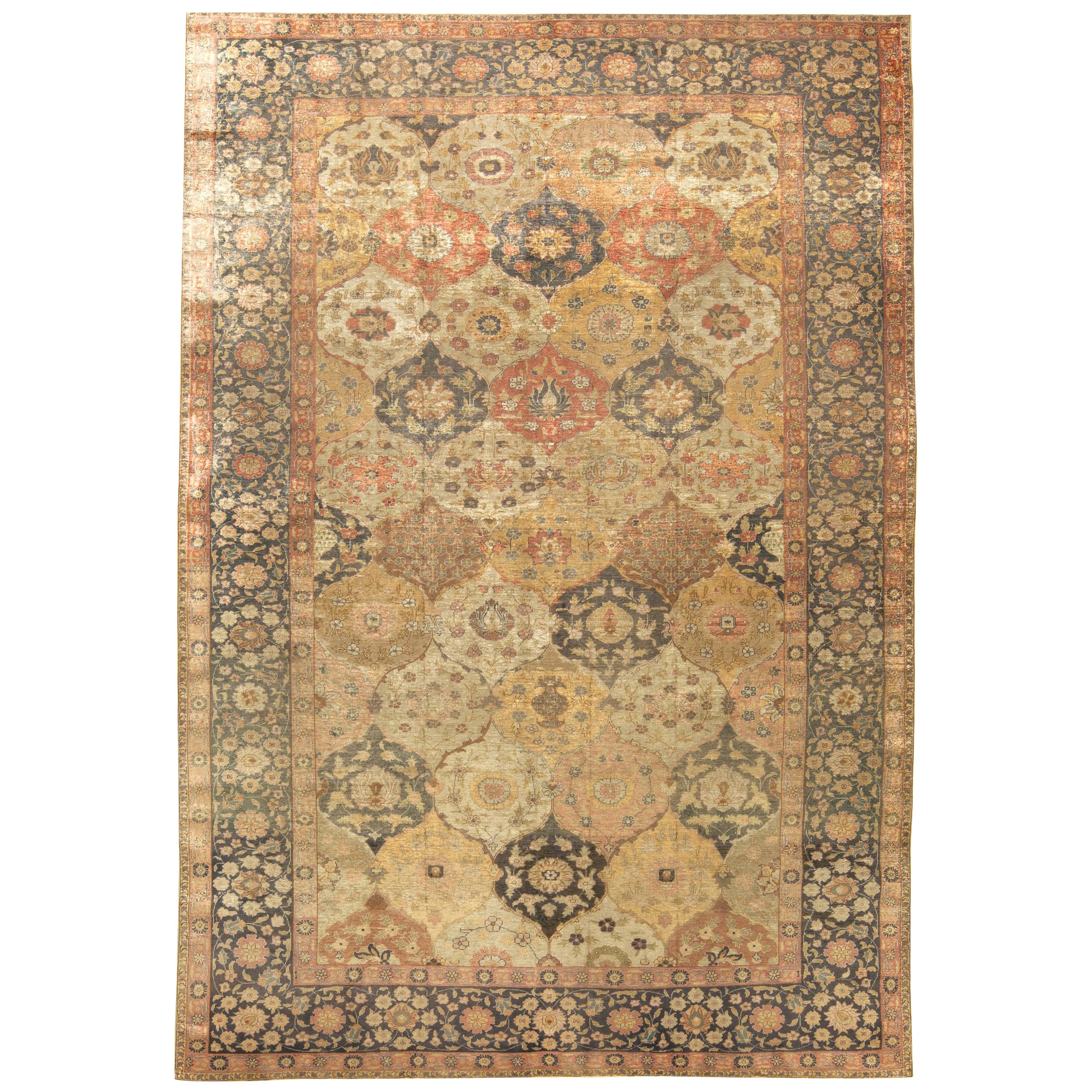 Antique Turkish Silk Hereke Rug at 1stDibs
