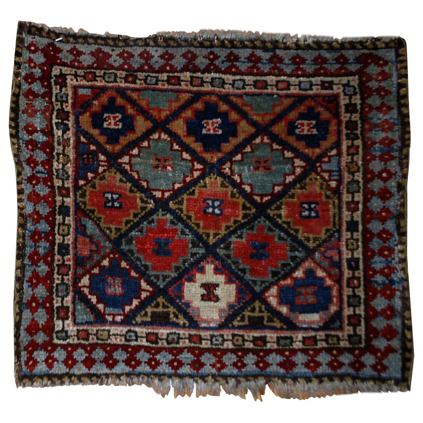 Handmade Antique Kurdish Style Rug, 1880, 1B414 For Sale at 1stDibs