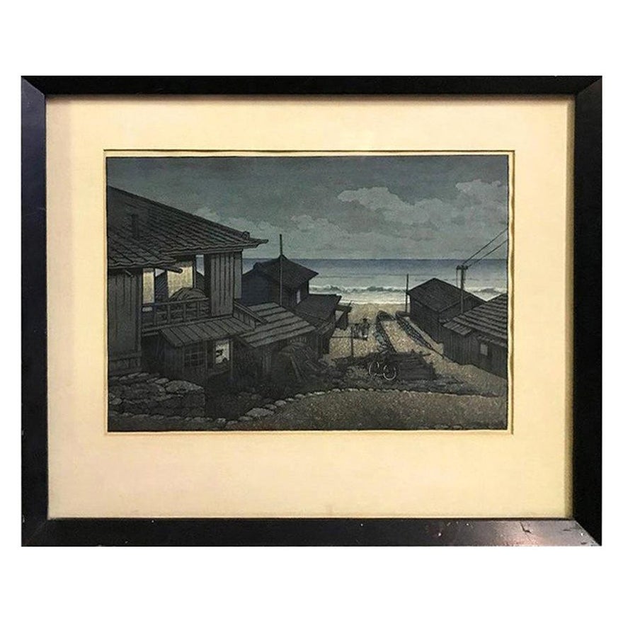 Beautiful Snow Scene with Temple, Japanese Ukiyo-E Woodblock Print at ...