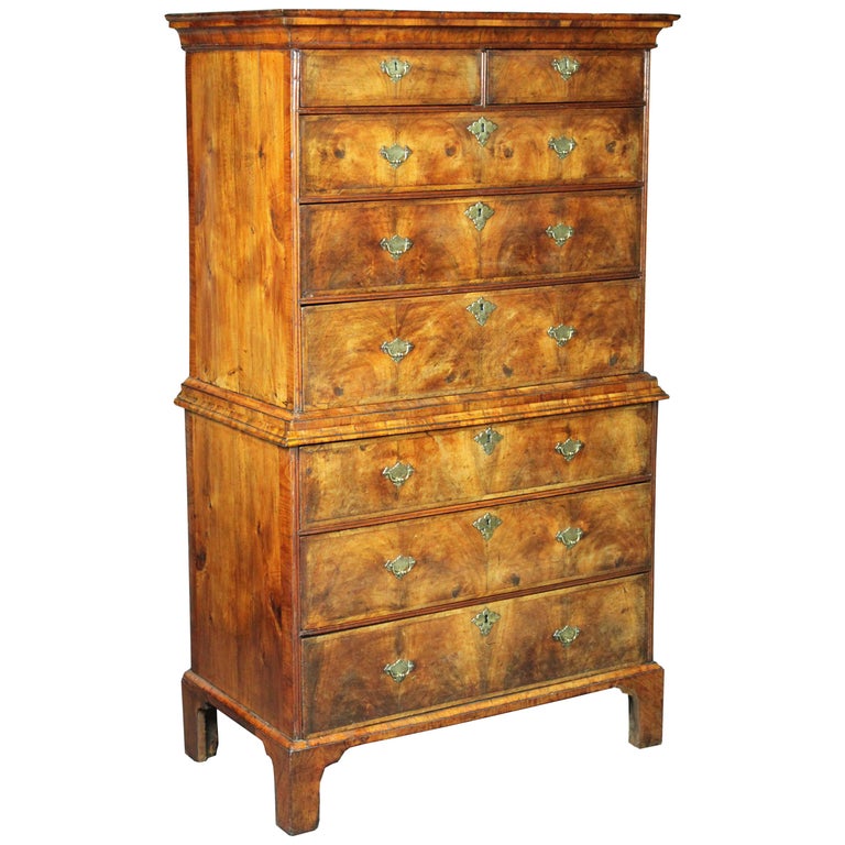 Antique Walnut Chest on Chest at 1stDibs
