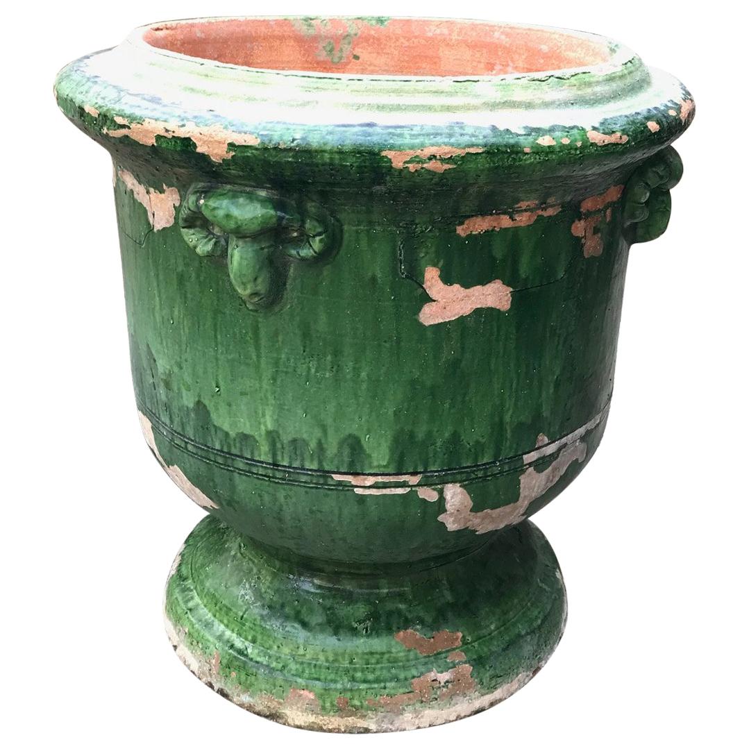 Antique French Glazed Terracotta Planter Anduze Green Color Cachepot ...