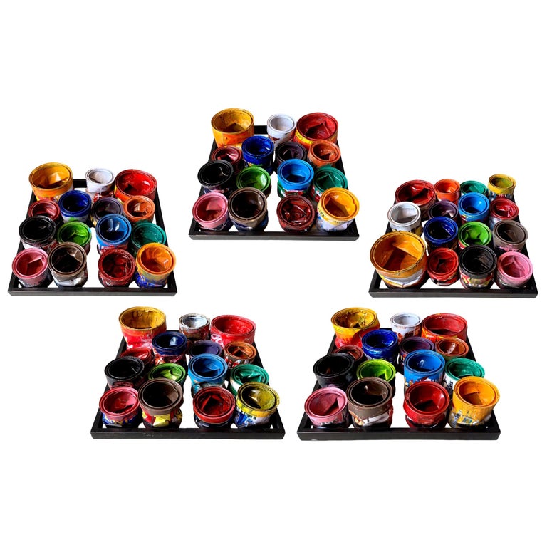 Massive Welded Paint Cans Wall Sculpture Pop Art For Sale at 1stDibs