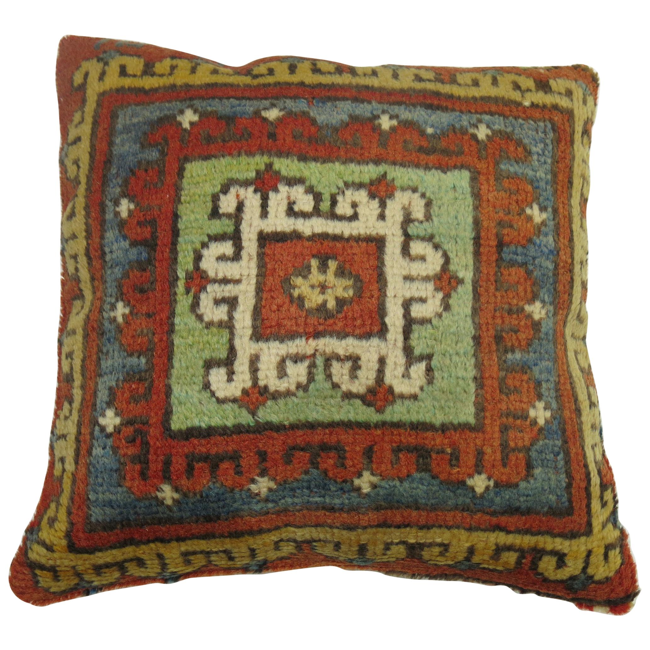 Collection of Four Blue Rag Rug Pillows at 1stDibs