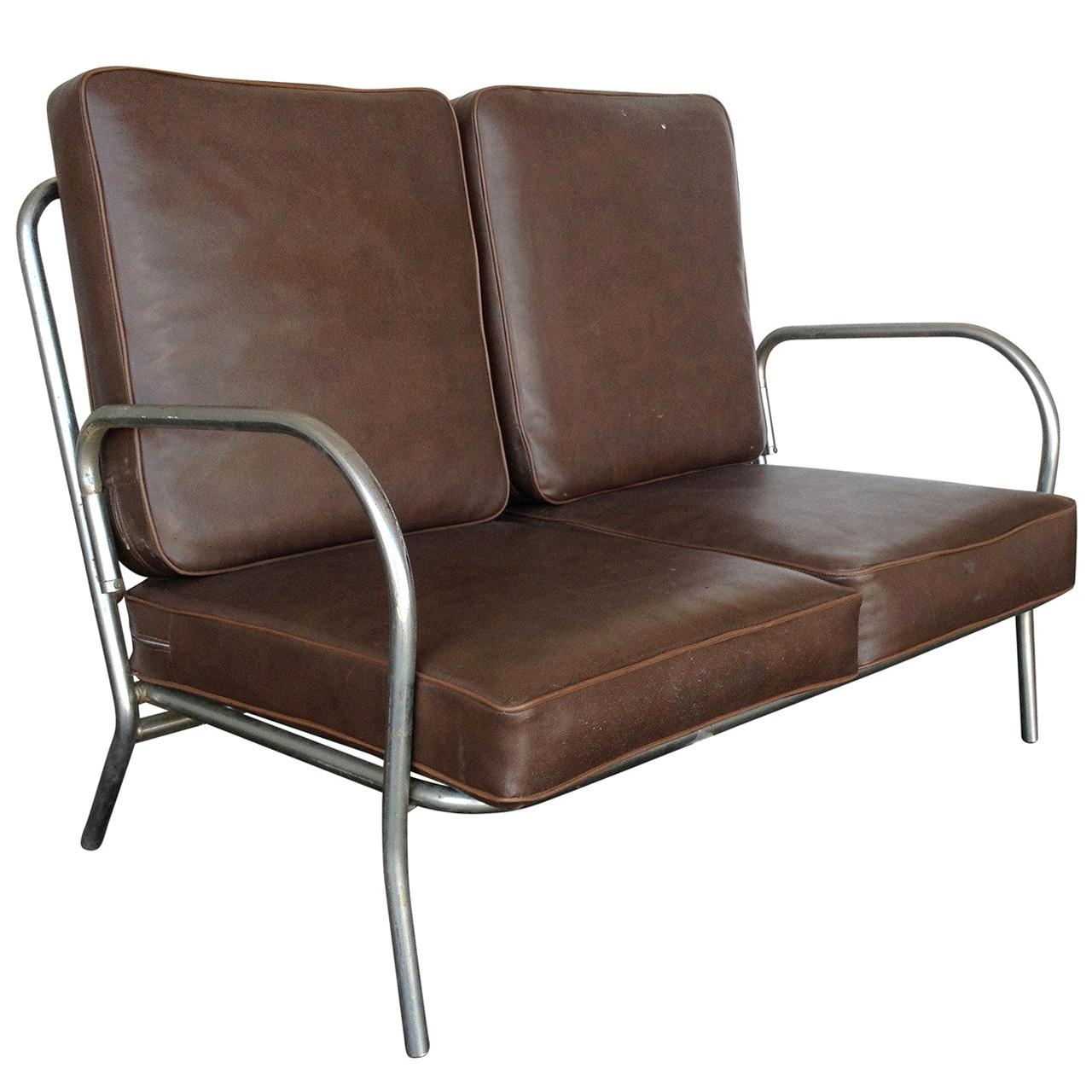 Art Deco Chrome Folding Sofa Loveseat at 1stDibs | folding love seat ...