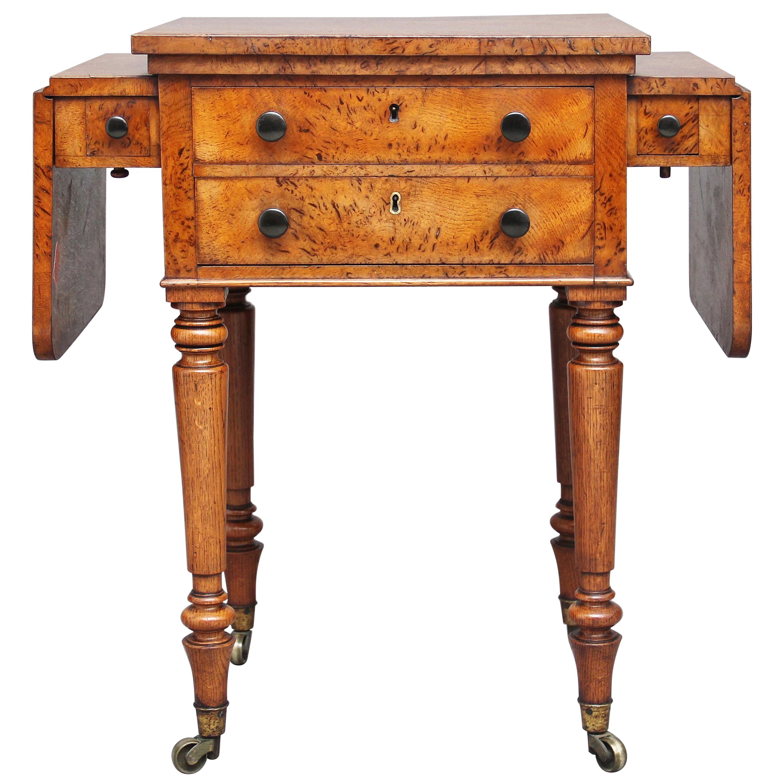 English Side Table Drop-Leaf Tripod 19th Century Mahogany Victorian ...