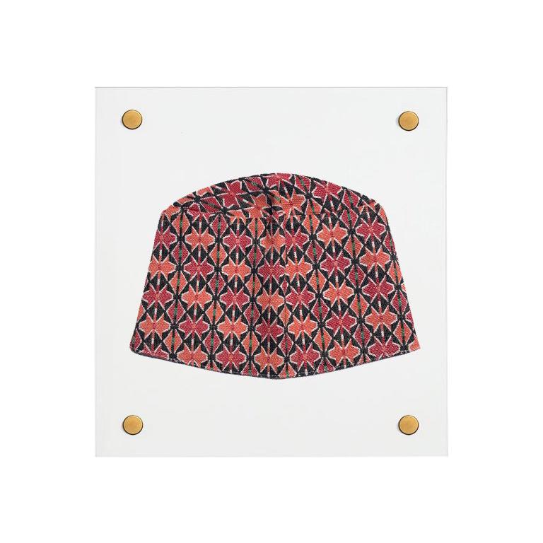 Framed Nepalese Textile Wall Hanging in Acrylic with Gold Standoffs For ...