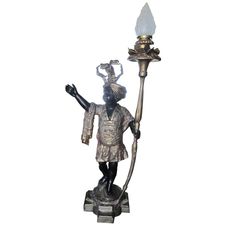 Bronze Nubian Lamp at 1stDibs