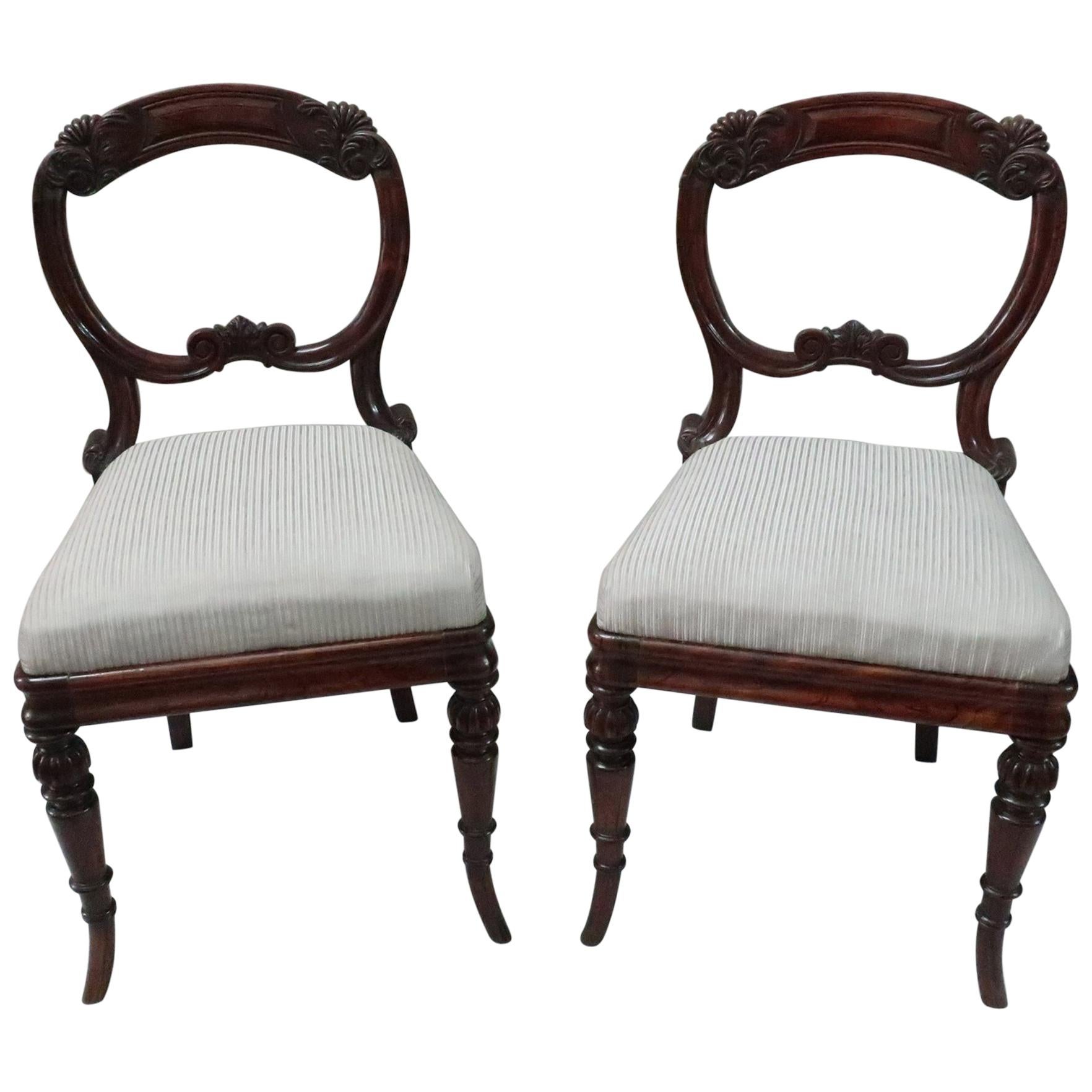 Pair of English Regency Simulated Rosewood Chairs Attributed to Gillows ...