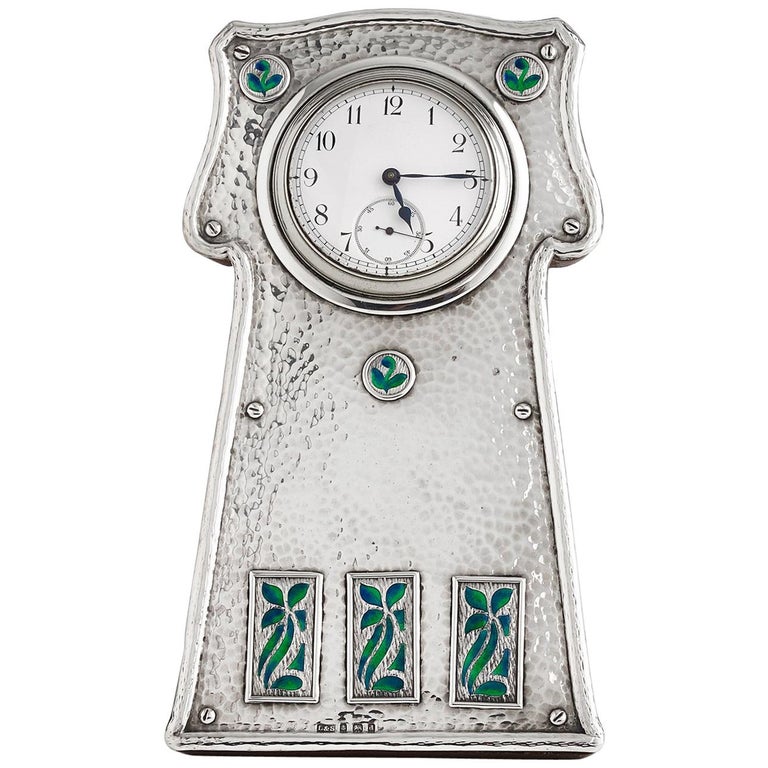 Antique 925 Sterling Hammered Silver Time Piece Dated Birmingham 1903 ...