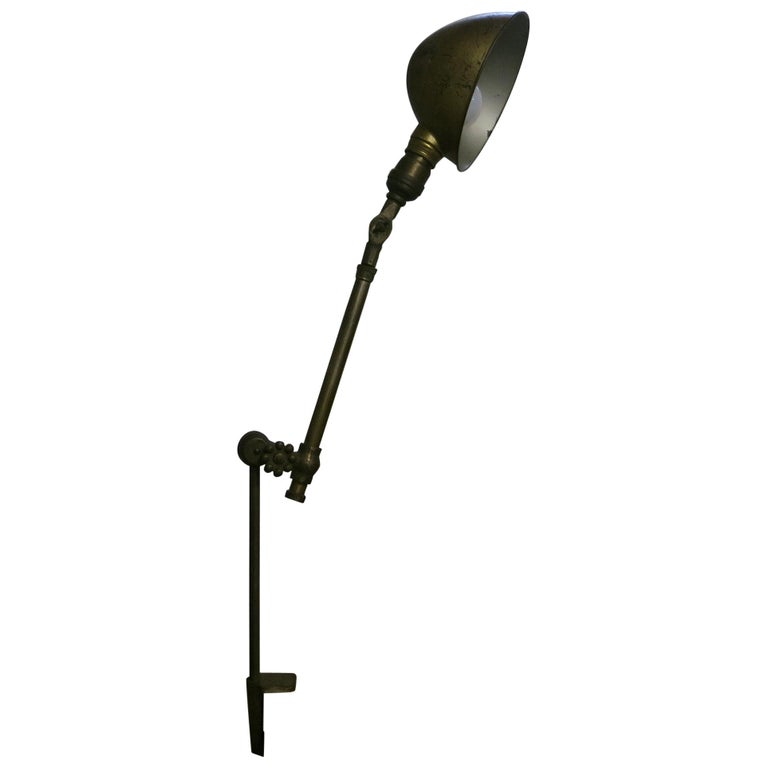 O.C. White Brass Clamp on Table Lamp Drafting Lamp For Sale at 1stDibs
