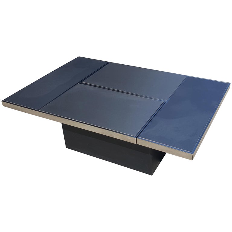 Stunning Sliding Coffee Table with Hidden Bar For Sale at 1stDibs