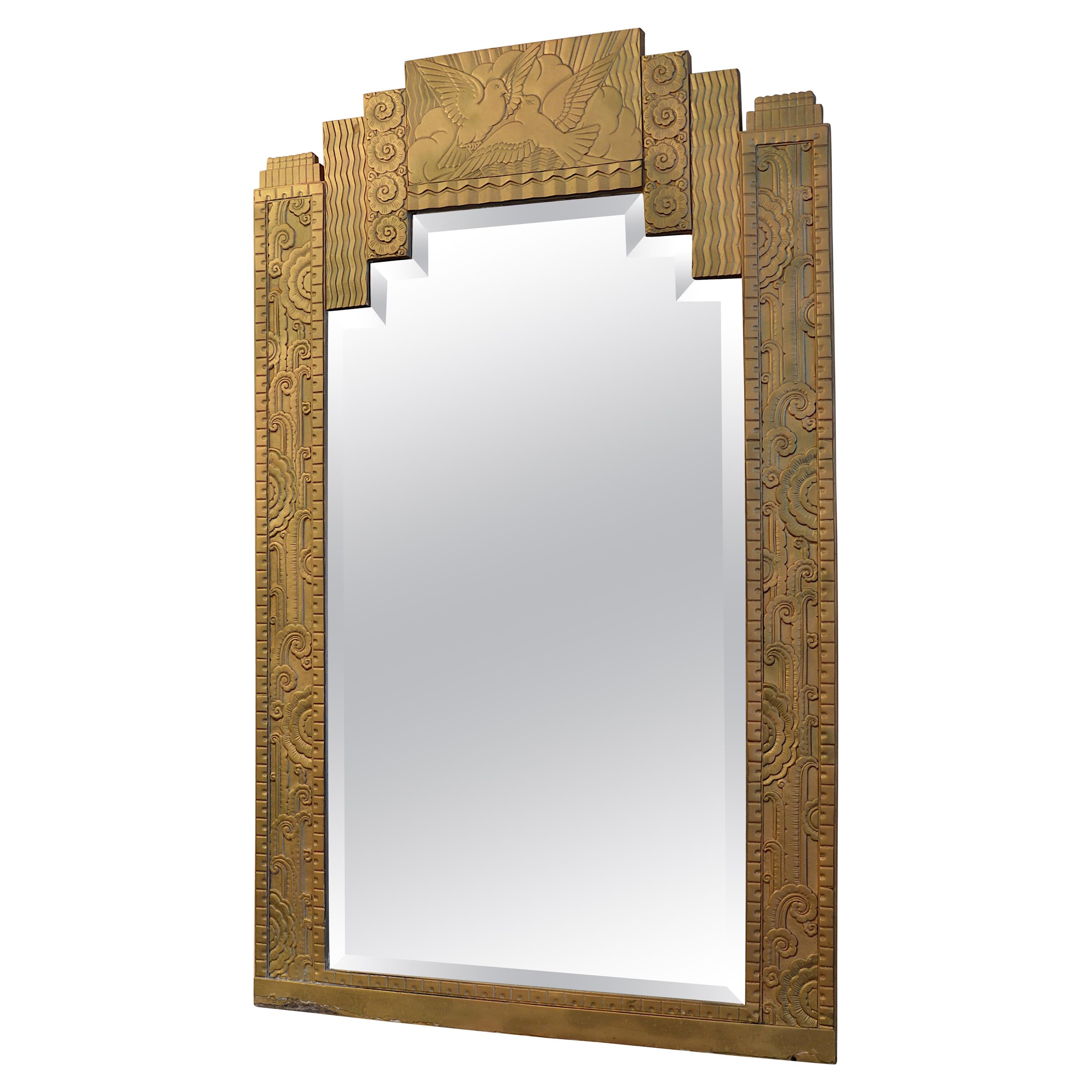 Large French Art Deco Wall Mirror, 1920s at 1stDibs