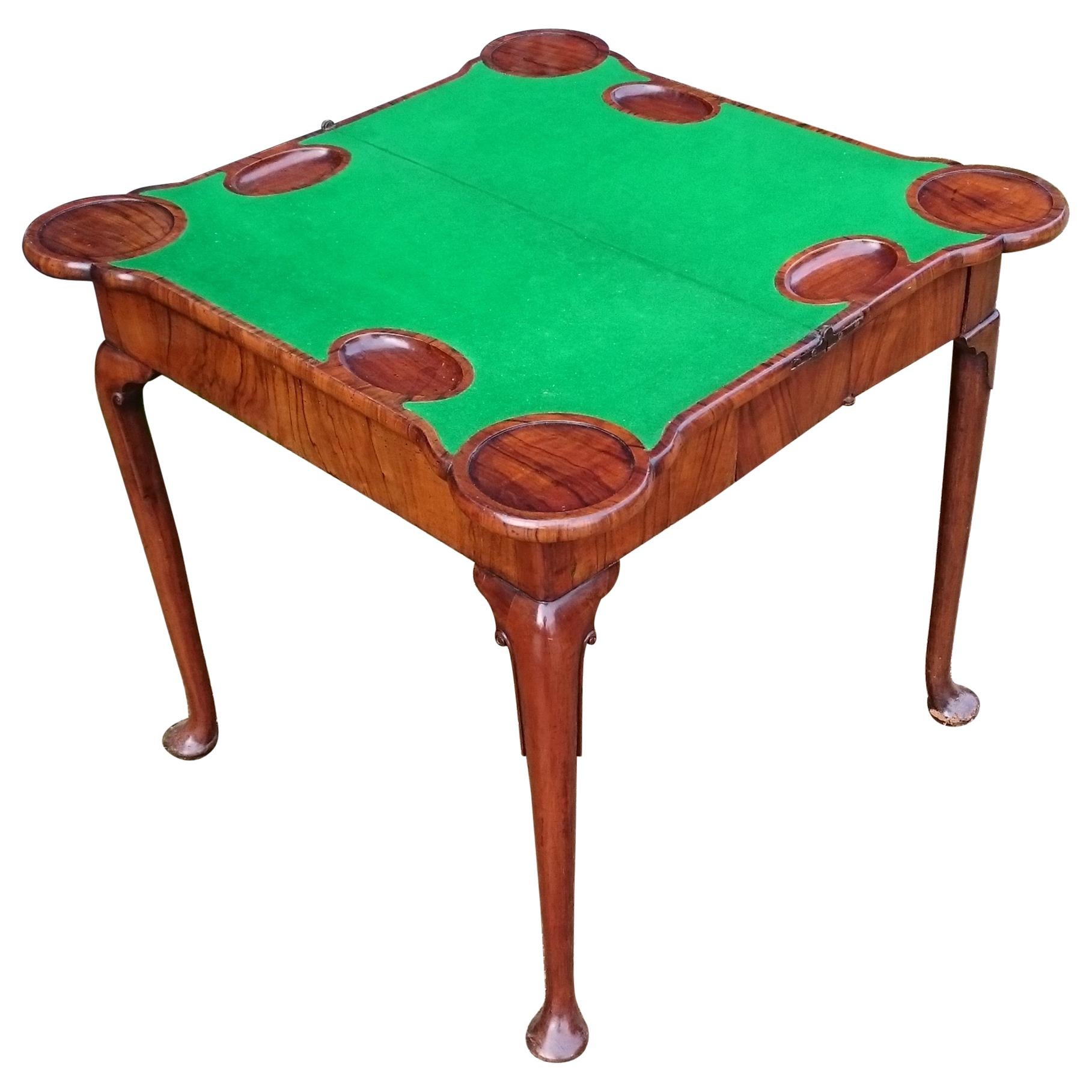 Vintage Card Table with Green Felt Top at 1stDibs