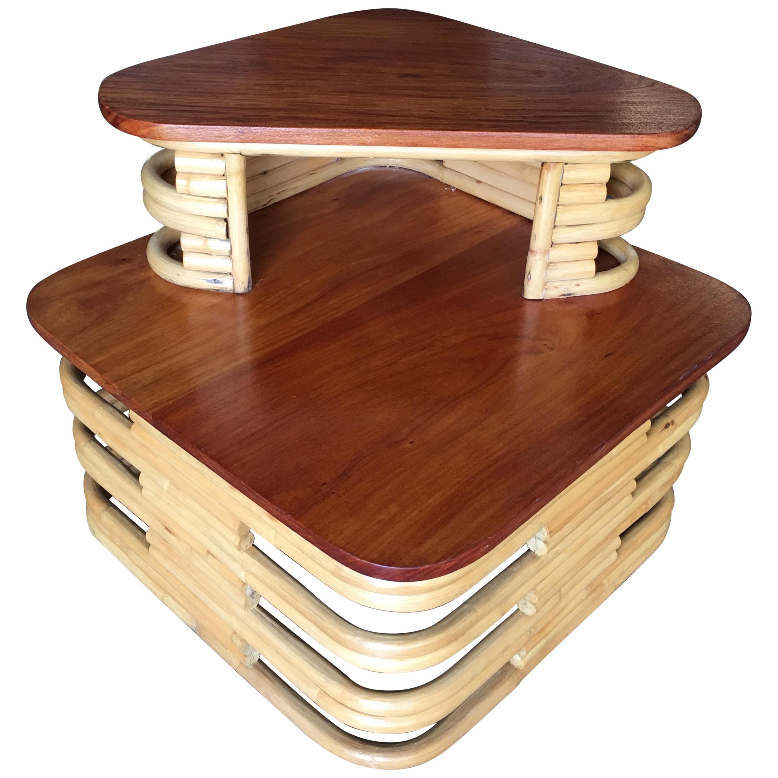 Midcentury Corner Two Tier Table by Founders For Sale at 1stDibs