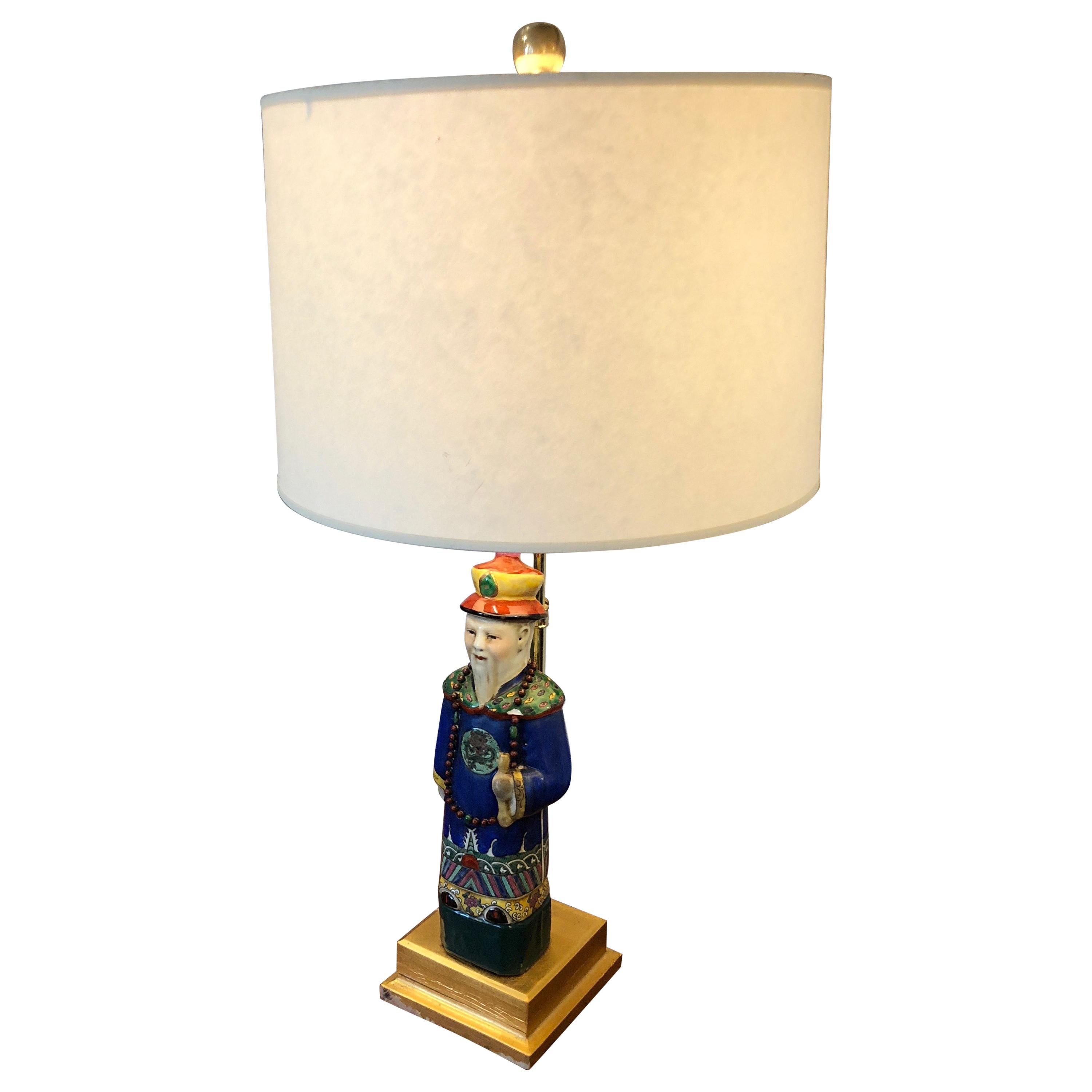 Regal Chinese Wise Man Table Lamp at 1stDibs | chinese man lamp ...