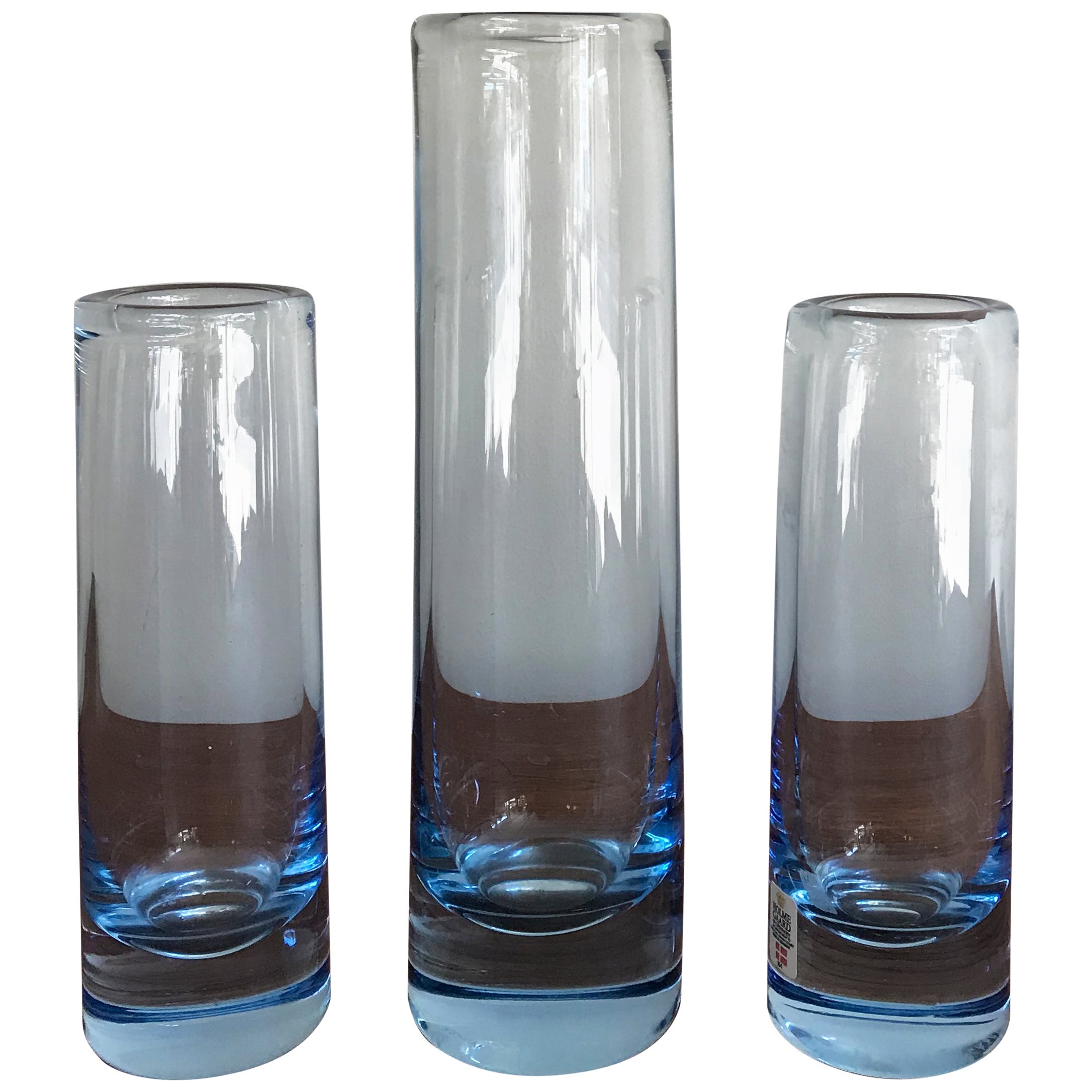 1960s Holmegaard Signed Scandinavian Glass Vase at 1stDibs