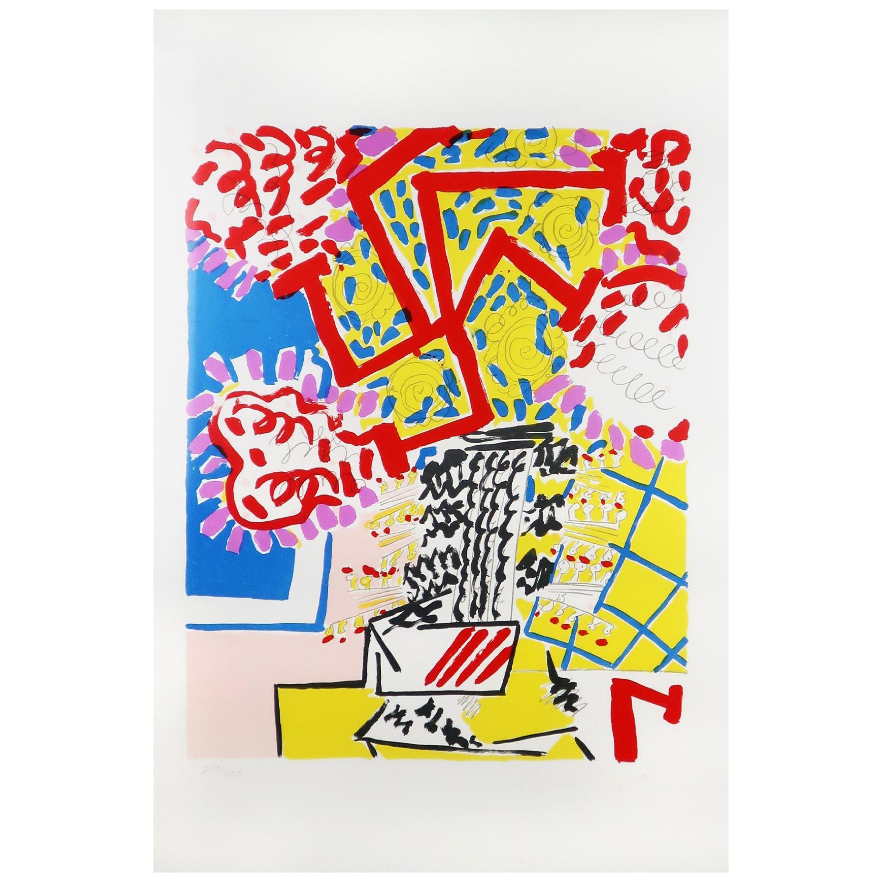 Knox Martin “Flowers 9” Lithograph For Sale at 1stDibs