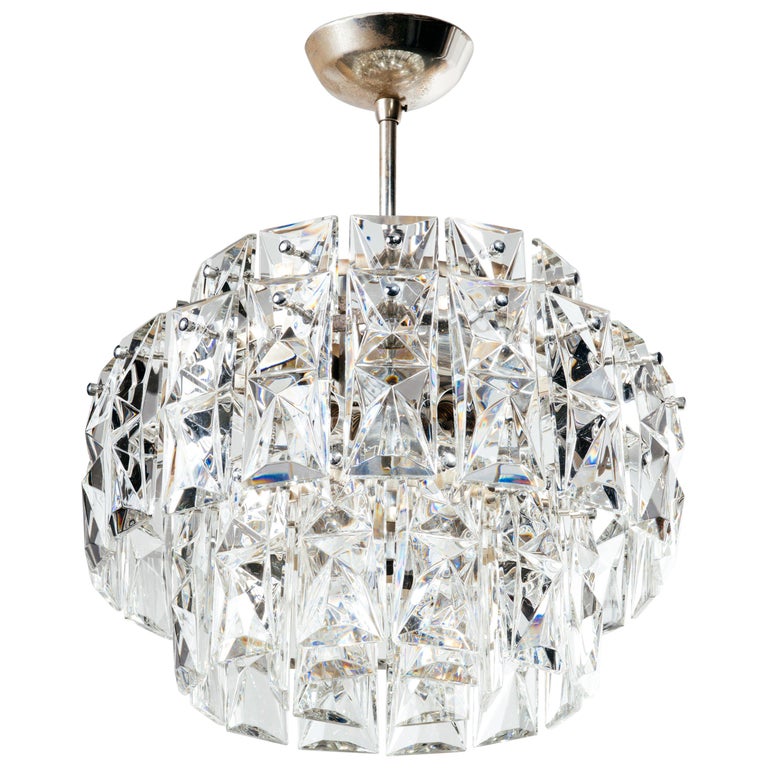 Exquisite Mid-Century Modern Faceted Crystal Chandelier, Germany For ...