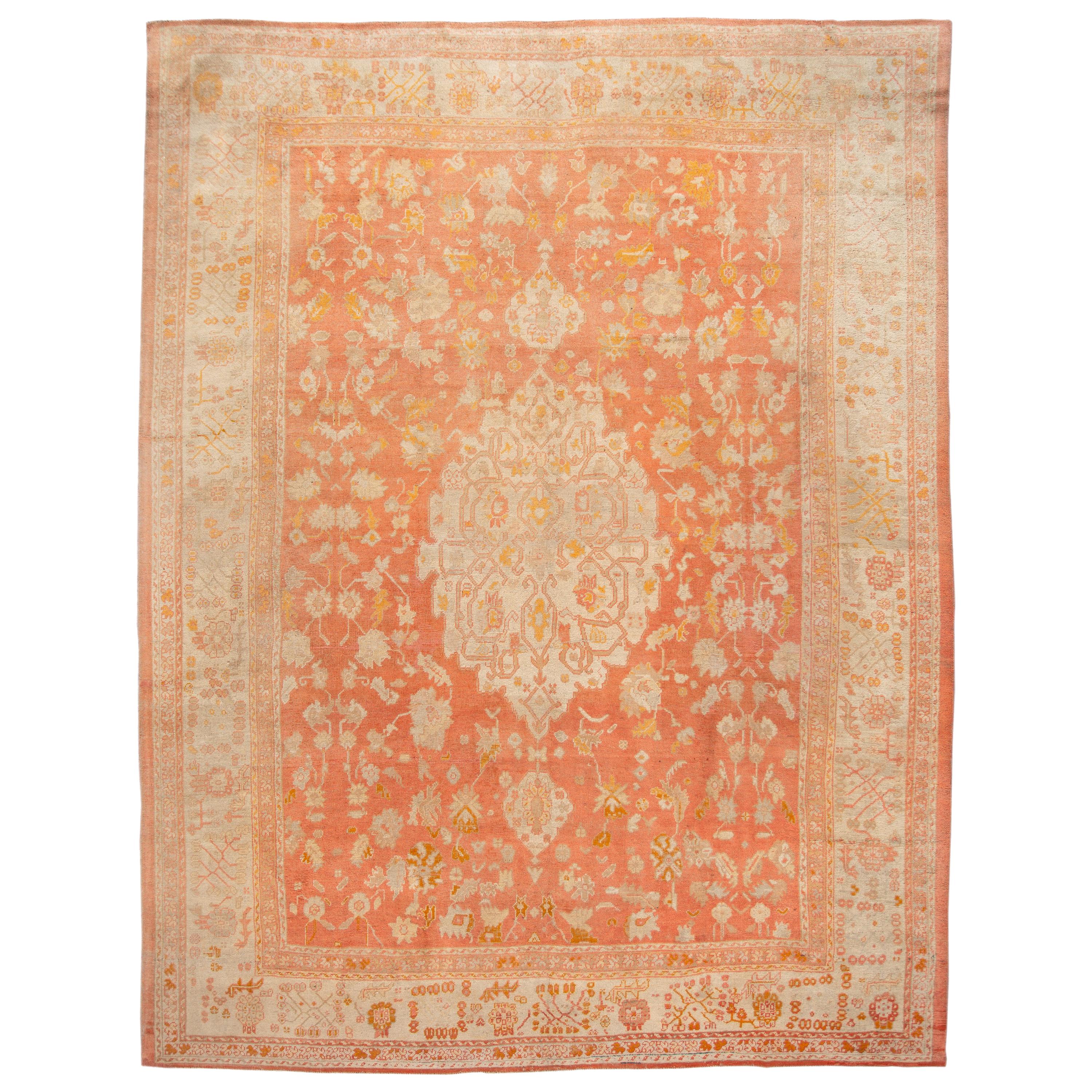 Tapis turc ancien d'Oushak tissé à la main du 19ème siècle En vente sur ...