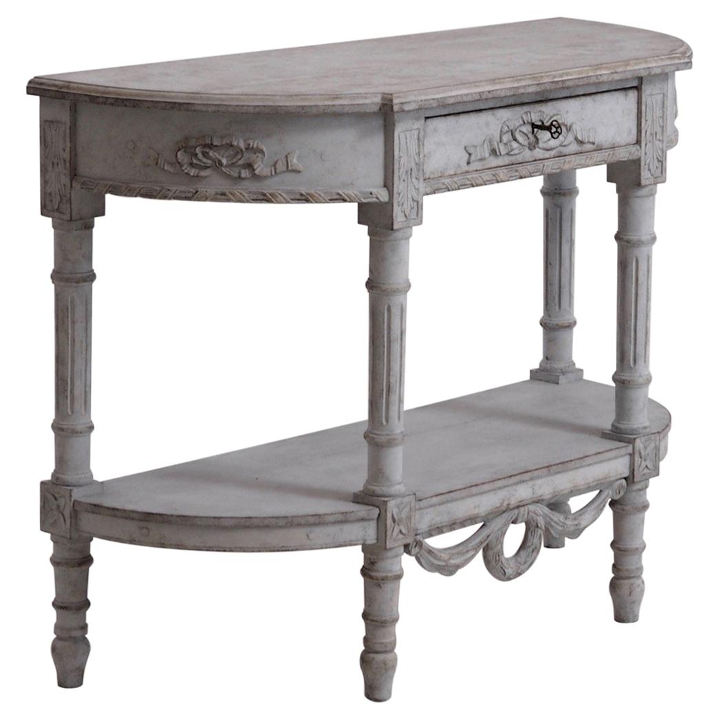 Gustavian Style Console Table, Richly Carved, Late 19th Century at 1stDibs