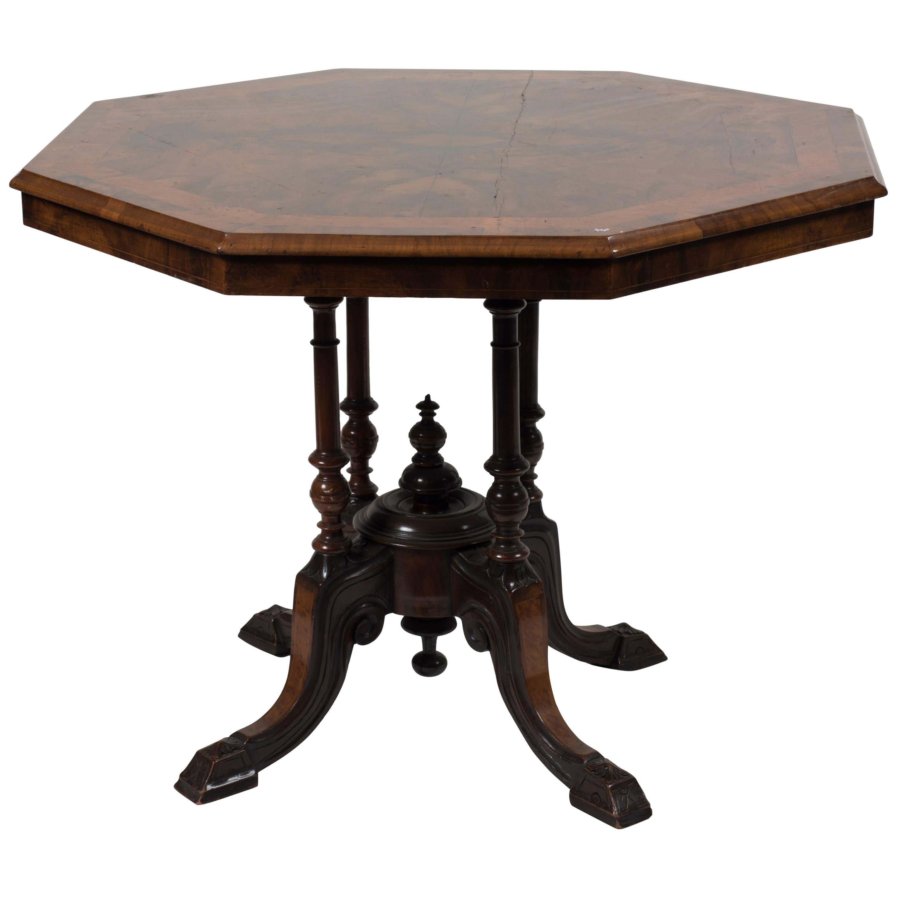 Ancient Coffee Table in Various Woods, France, End of 19th Century For ...