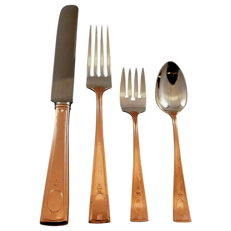 Carthage, Wallace Sterling Silver Flatware Set Service with Copper ...